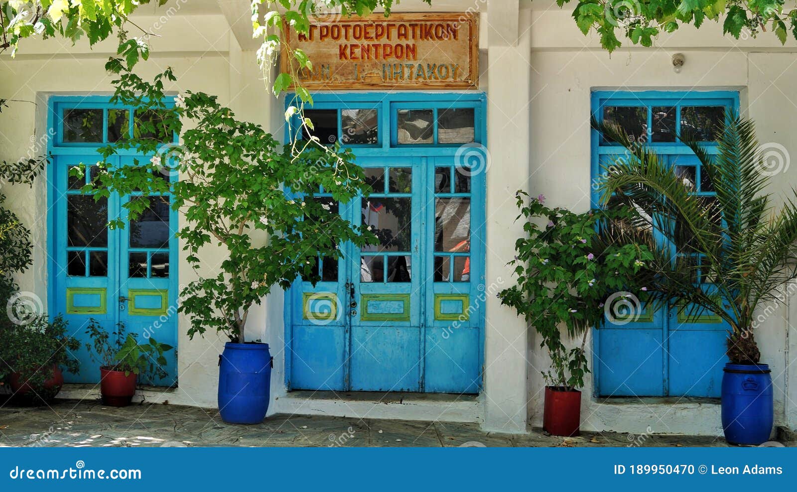 Greek Blue Doors in Village Karitsa Editorial Image - Image of karitsa ...