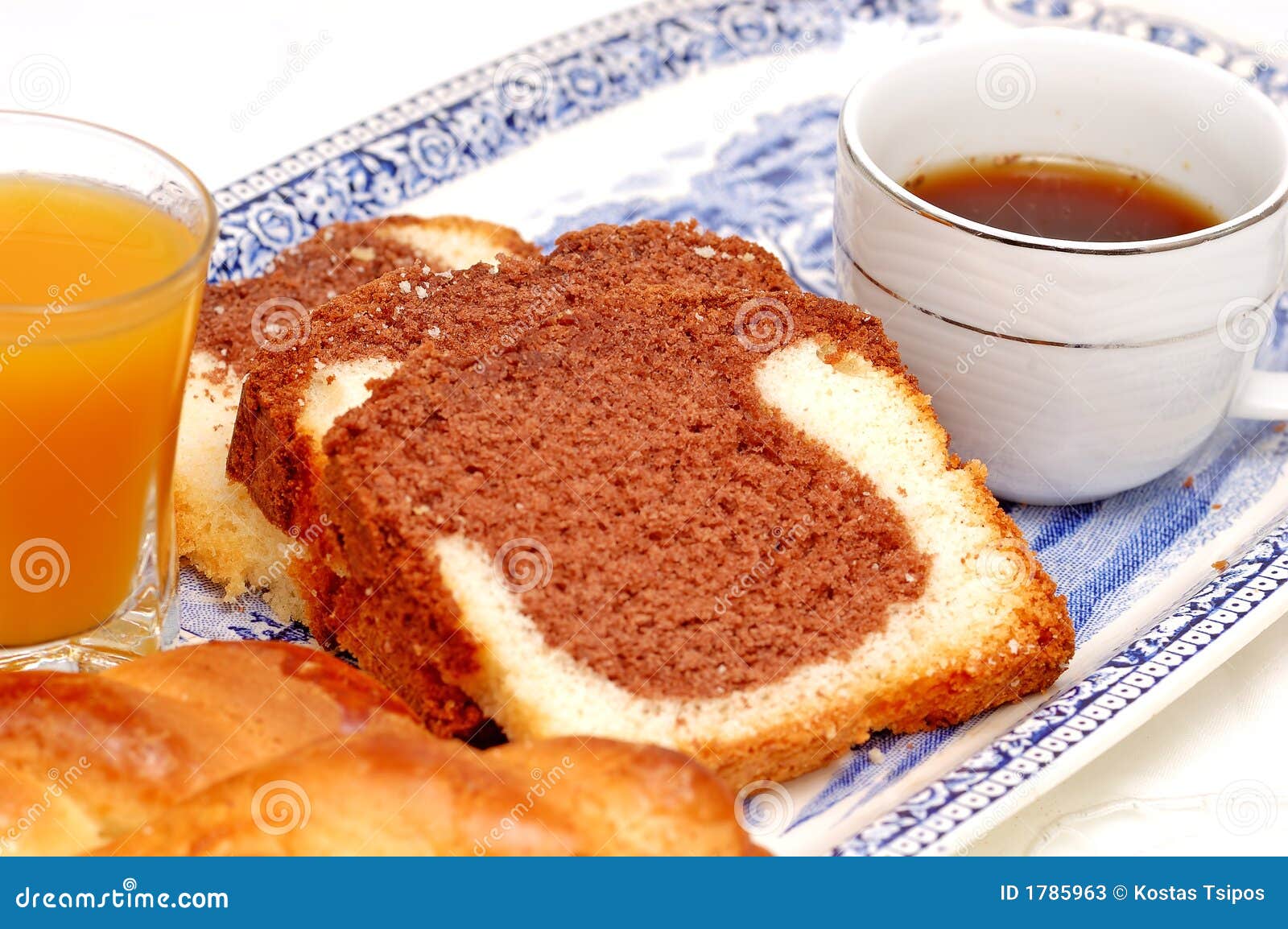 Greek Breakfast Cake with Coffee Stock Image - Image of morning ...