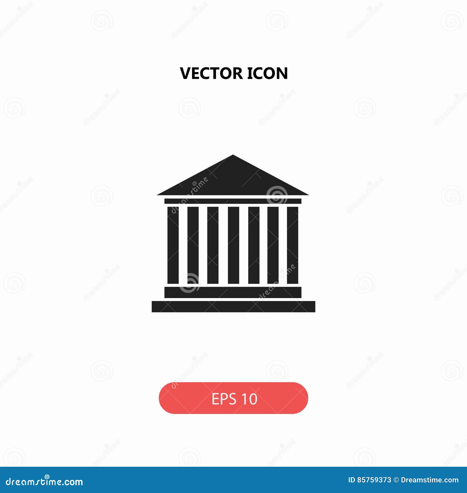 Greek building icon stock illustration. Illustration of concept - 85759373