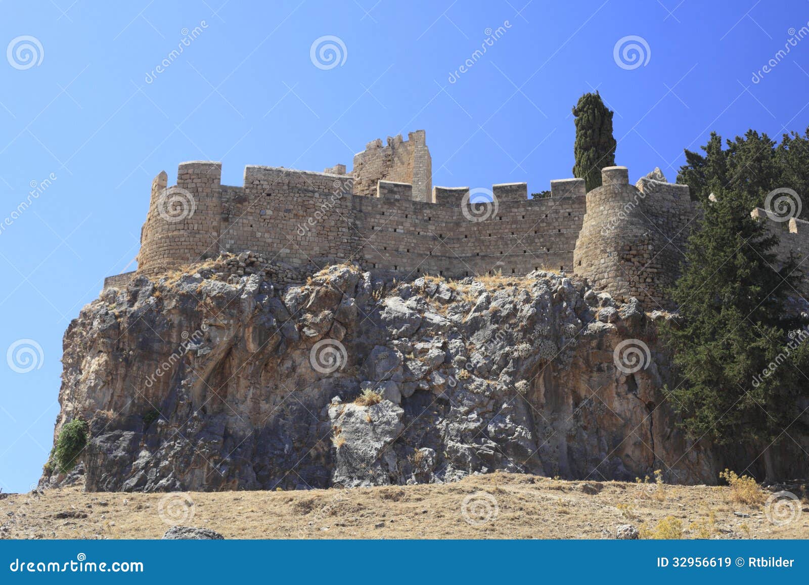 Greek castle stock image. Image of autumn, wall, exterior - 32956619