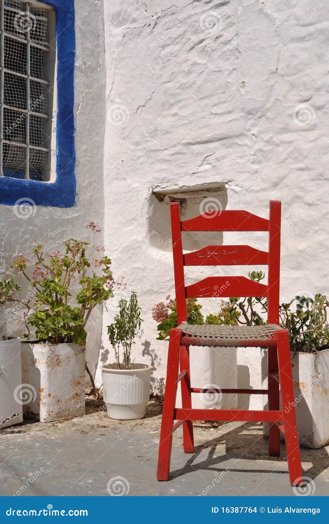 Greek chair stock photo. Image of greece, color, picturesque - 16387764