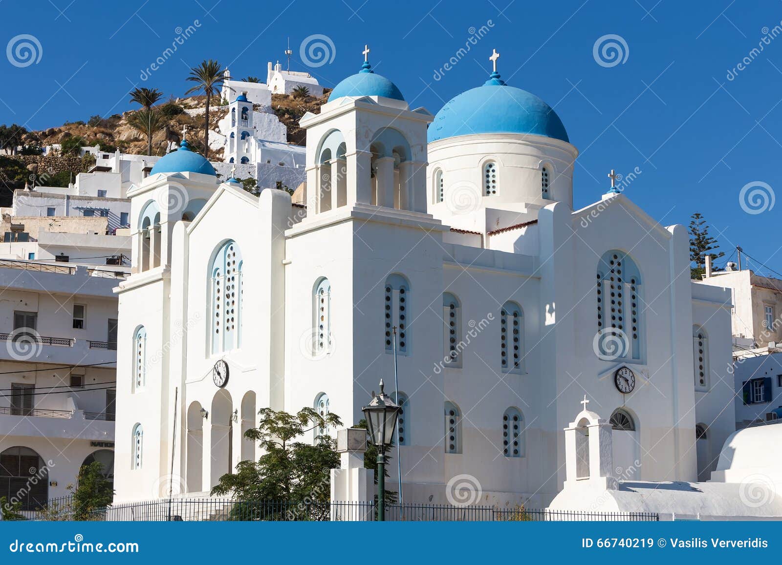 Greek Church in Ios Island, Greece Stock Image - Image of church ...