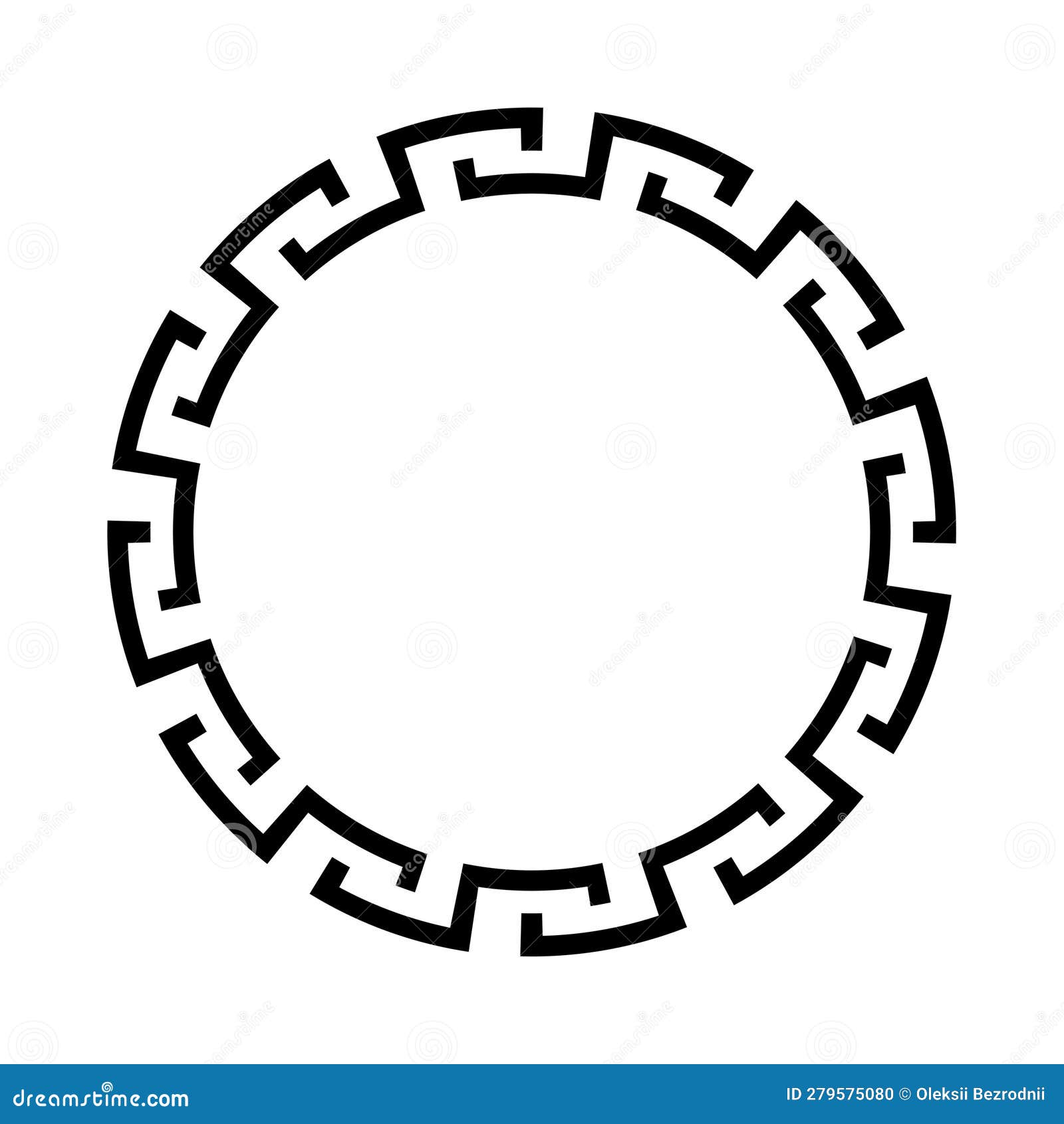 Set Greek Circle Frame. Meander Pattern Collection Circular Border ...