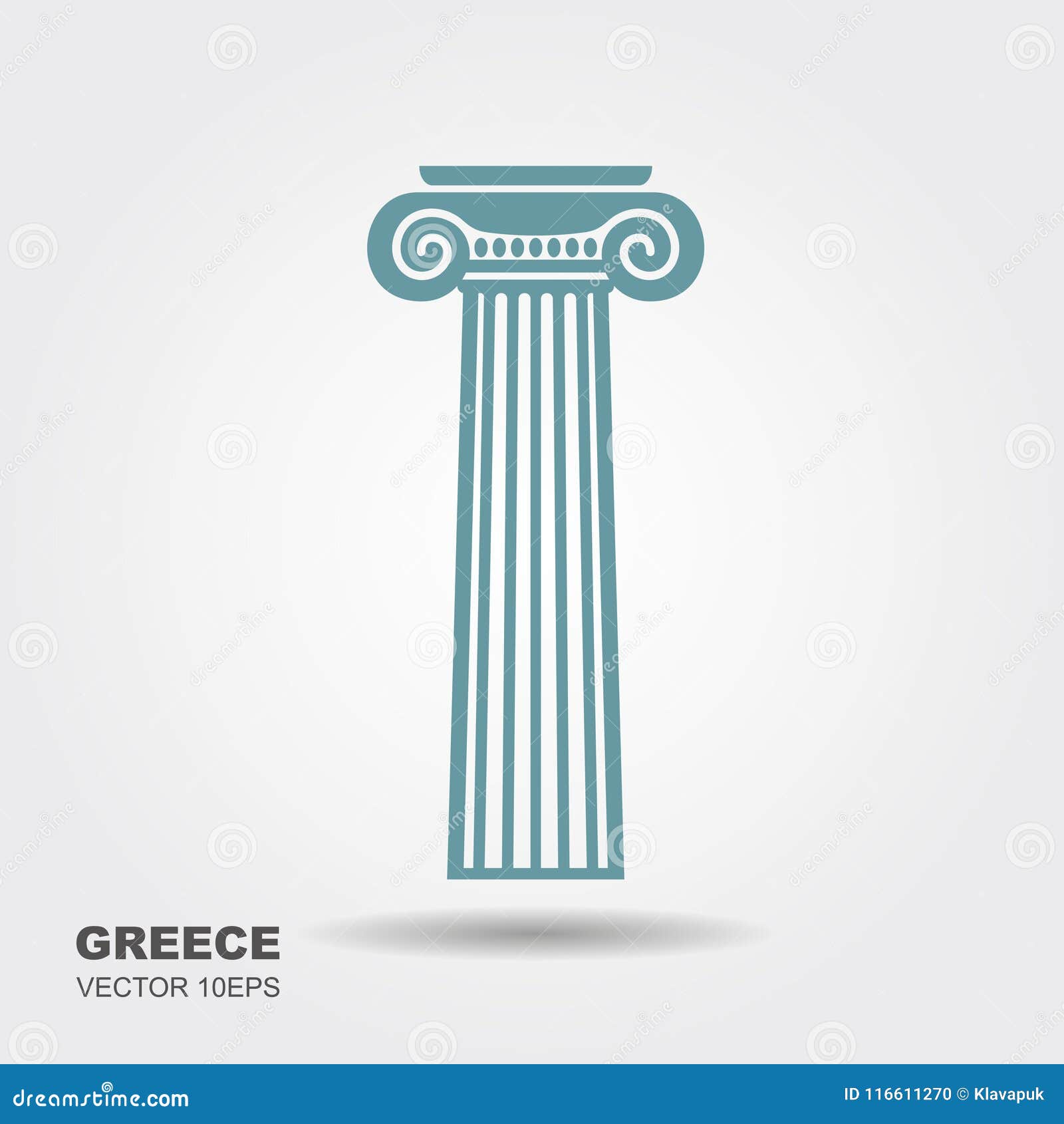 Greek classical column stock vector. Illustration of drawing - 116611270