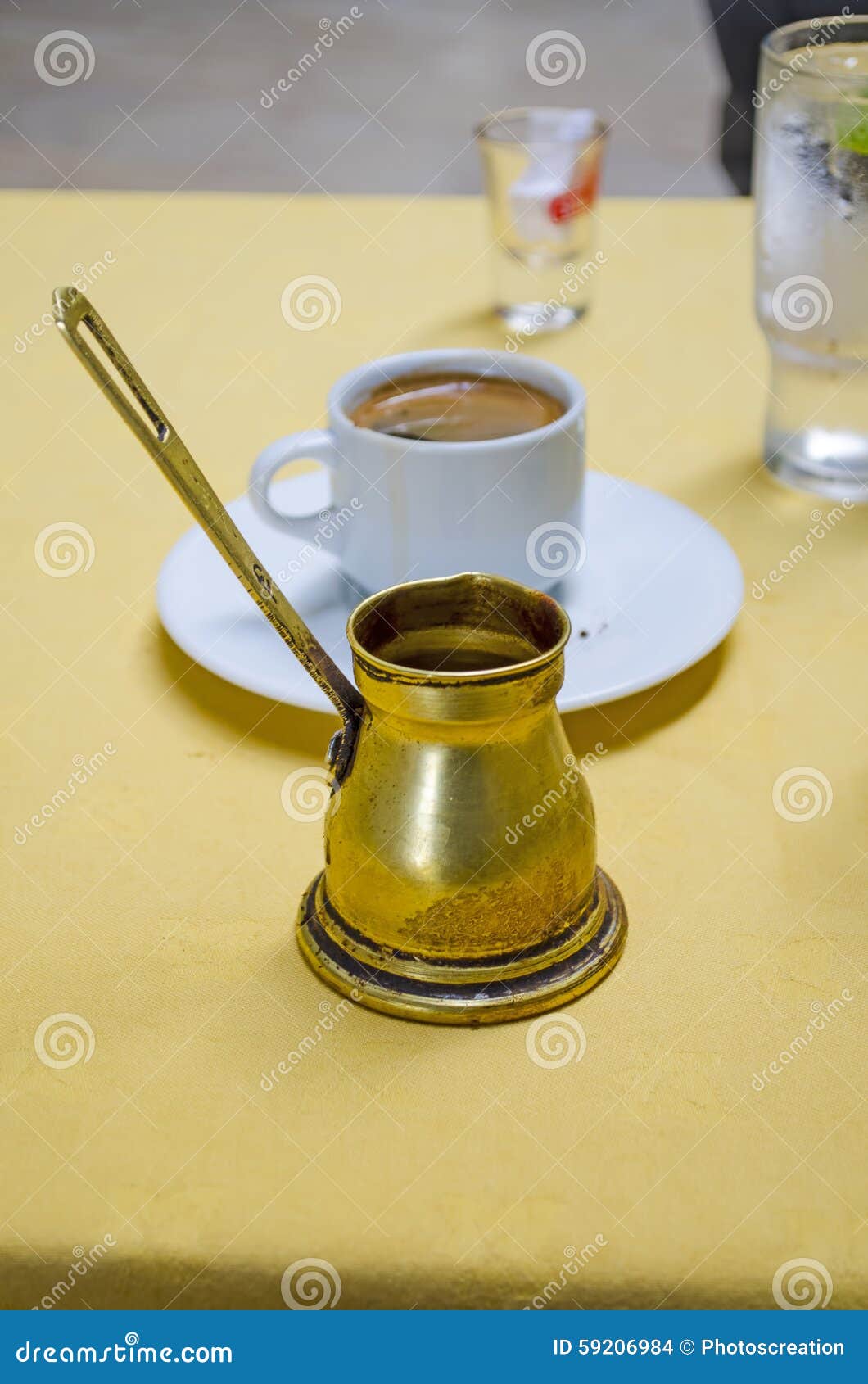 Greek coffee stock photo. Image of flavor, chrome, antique - 59206984