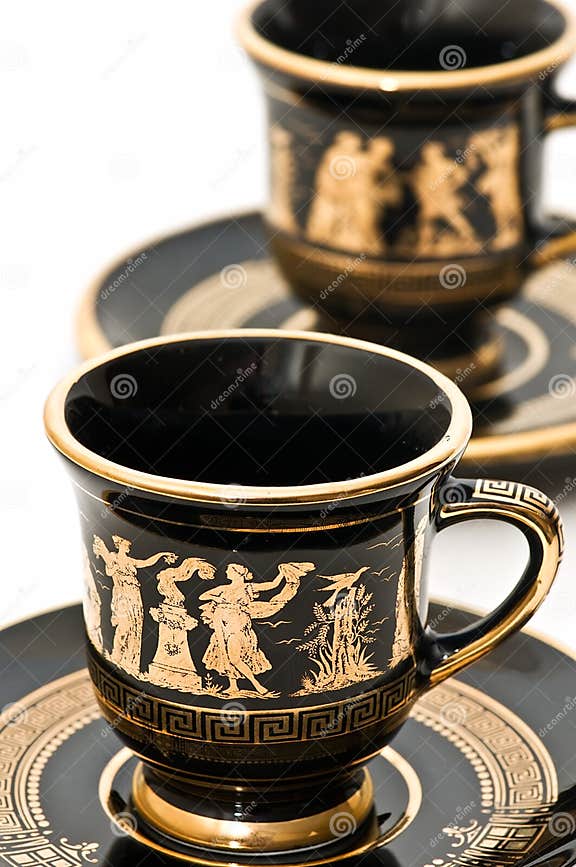 Greek coffee cups stock image. Image of cappuccino, black - 12744549