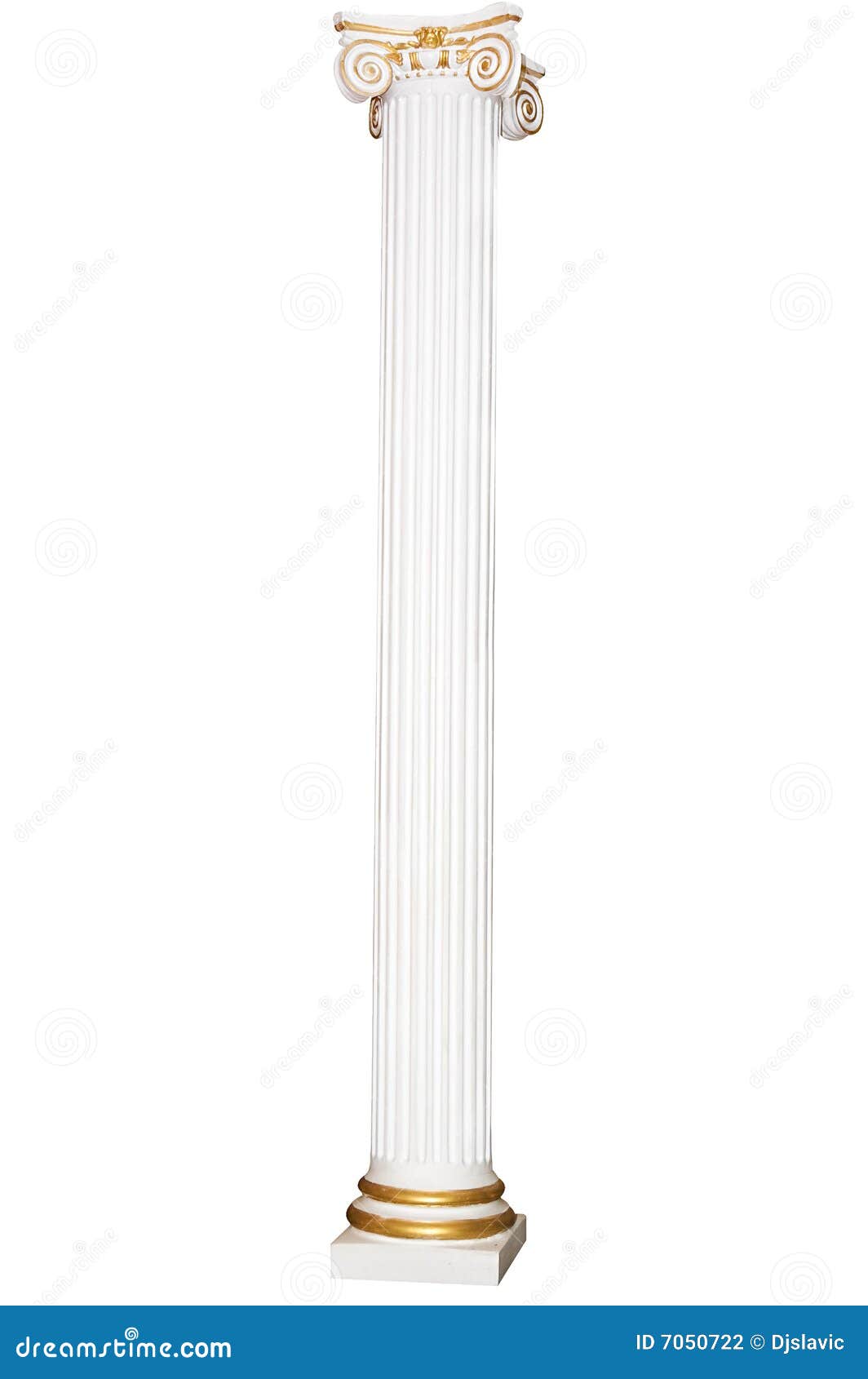 Greek Column with Golden Borders Stock Photo - Image of gold ...