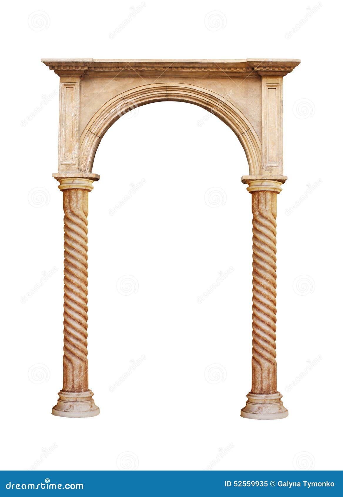 Greek Column Isolated on White Background Stock Image - Image of ...