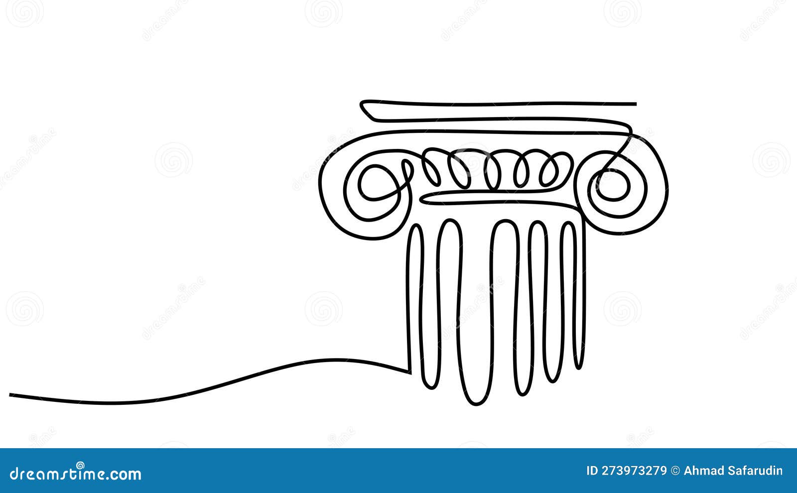 Greek Column One Continuous Line Drawing Stock Illustration ...