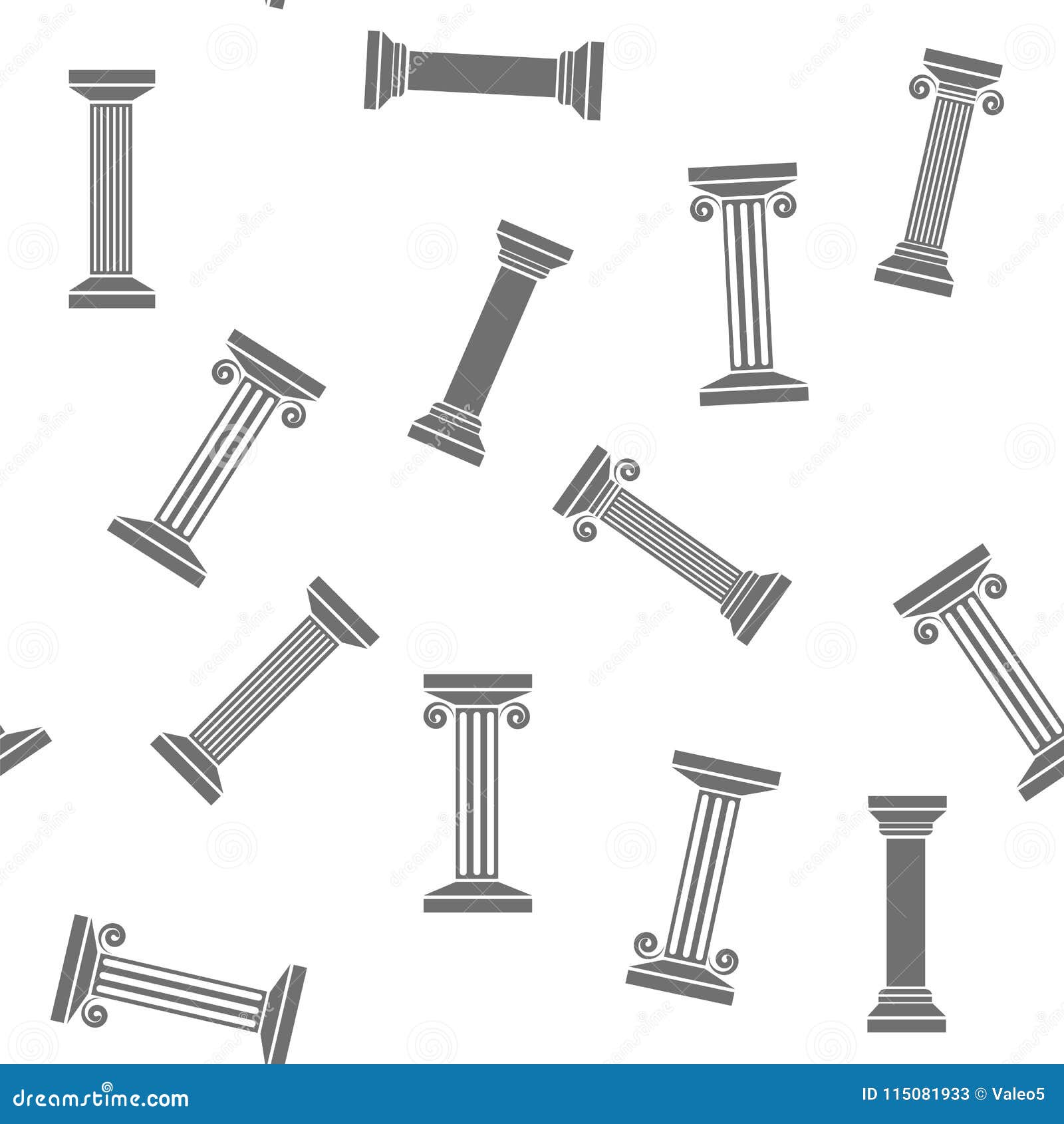 Greek Column Seamless Pattern Stock Illustration - Illustration of ...