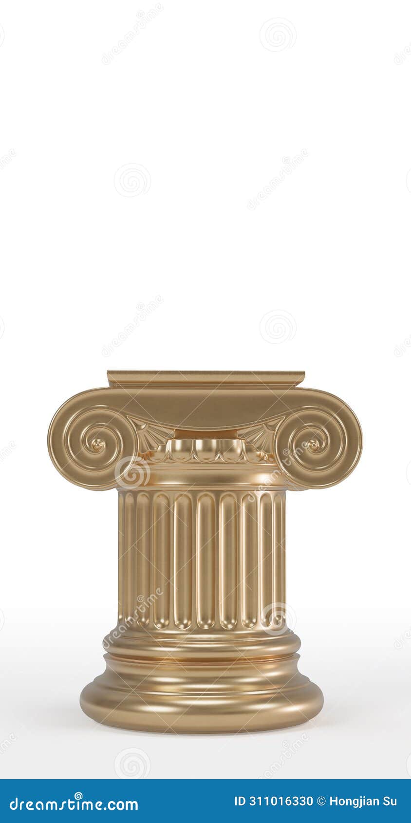 Greek Column Stand, Single Greek Column Isolated on White Background ...