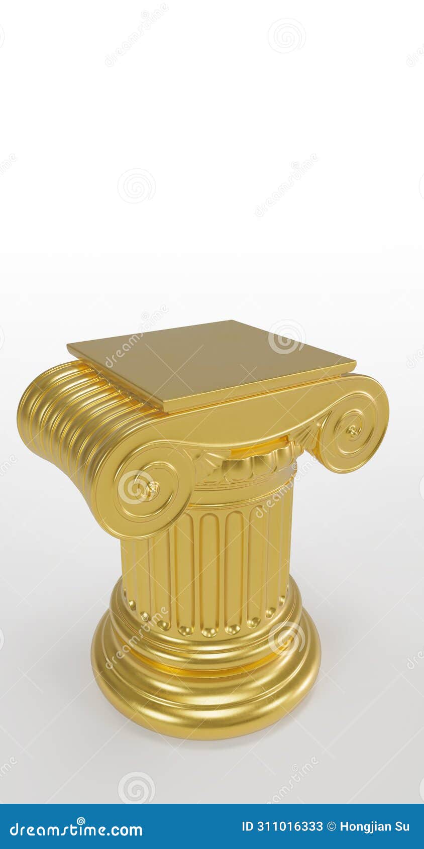 Greek Column Stand, Single Greek Column Isolated on White Background ...