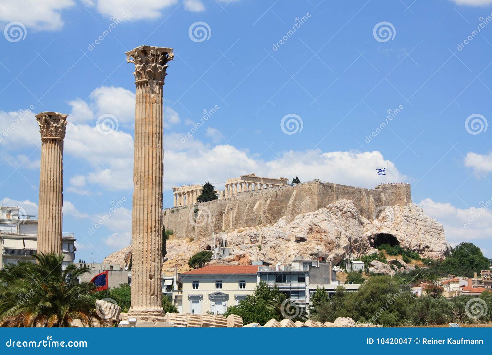 Greek Columns and Acropolis Stock Image - Image of site, ruins: 10420047