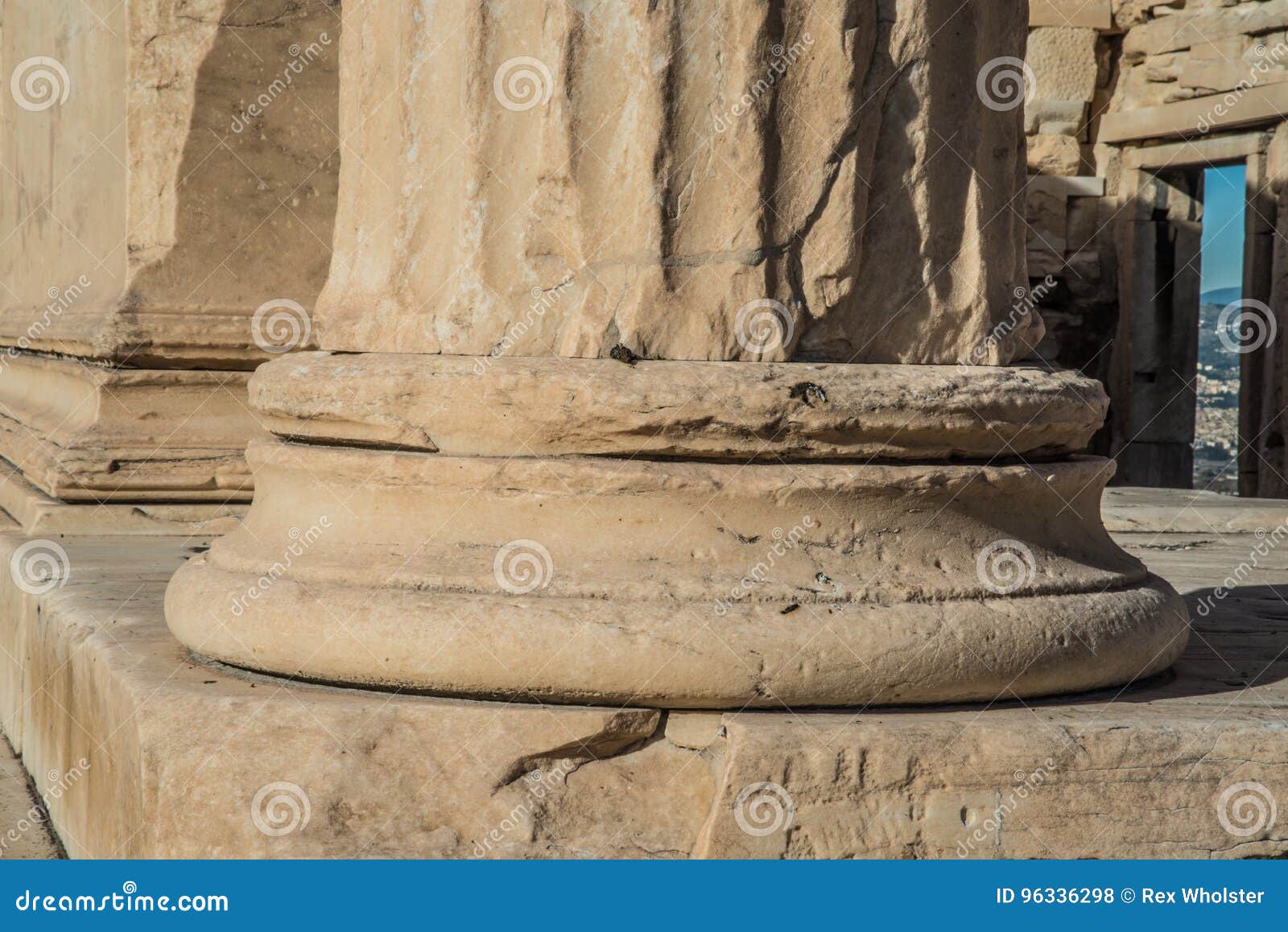 Greek Columns Atop the Athens Acropolis Stock Photo - Image of tourist ...