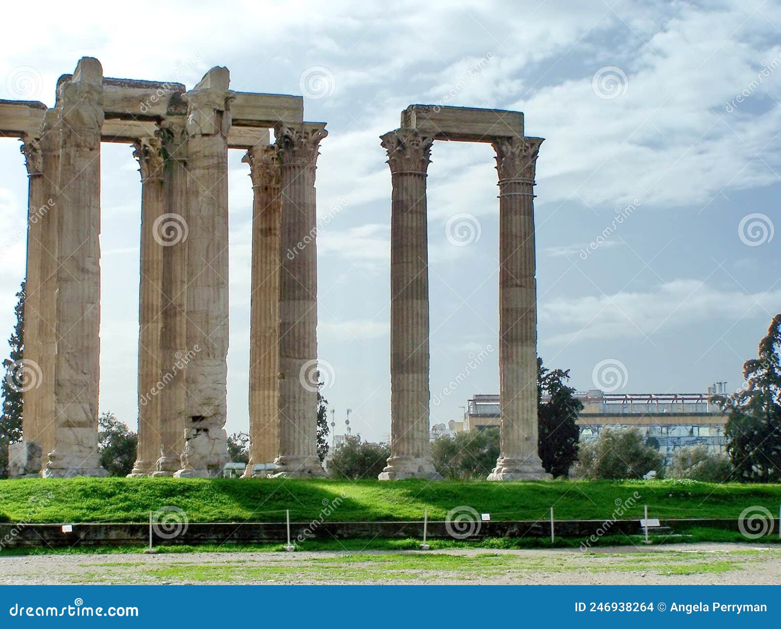 Greek Columns with a Lintel Stock Photo - Image of columns, park: 246938264