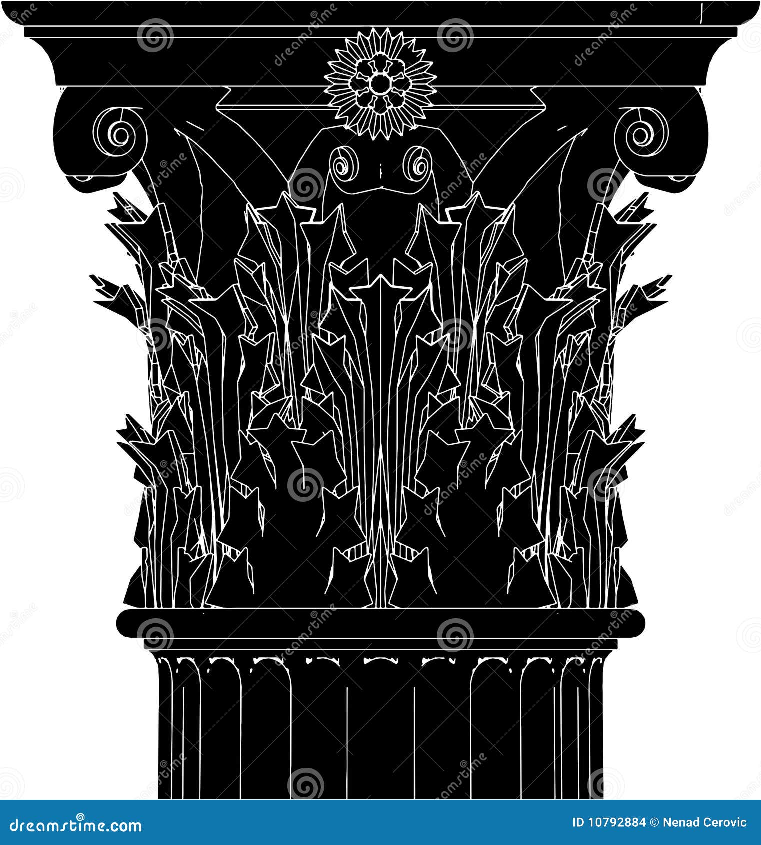 Greek Corinthian Column Vector 04 Stock Vector - Illustration of ...