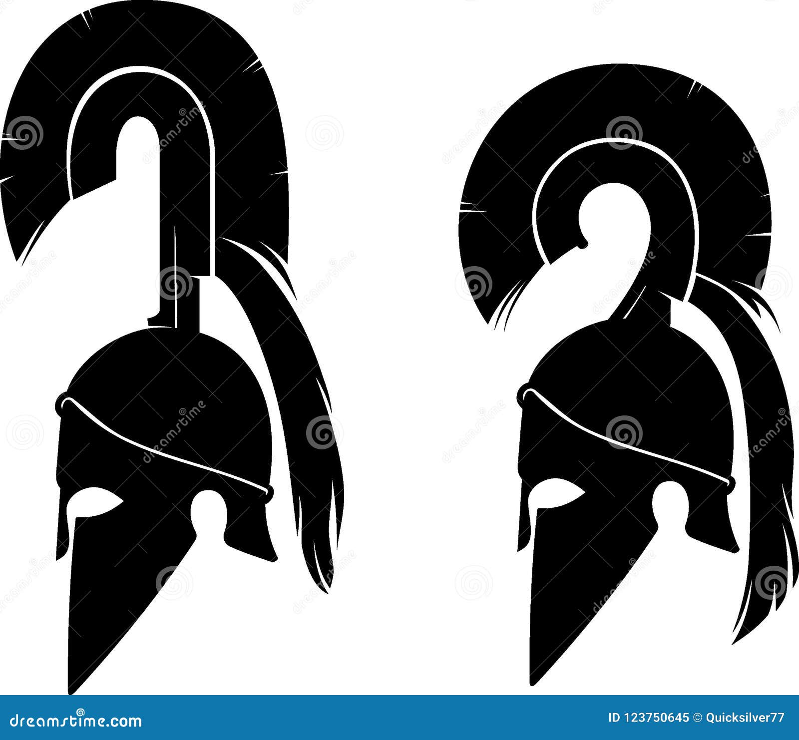 Greek Corinthian Helmet Pair Set Stock Vector - Illustration of pair ...