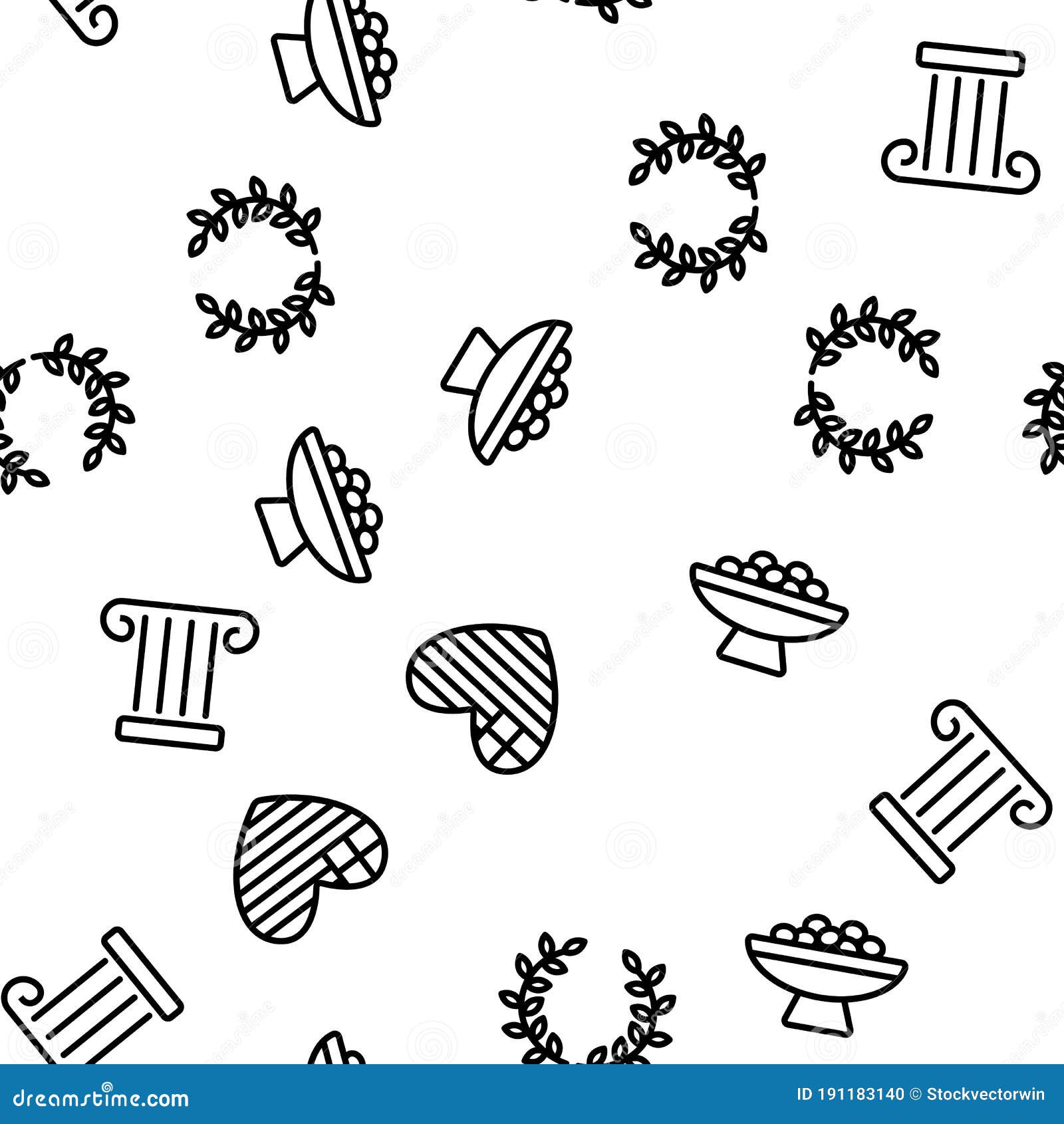 Greek Country Nation Cultural Vector Seamless Pattern Stock Vector ...