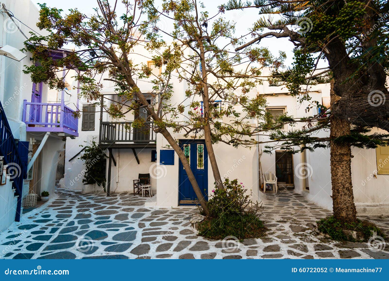 Greek courtyard stock photo. Image of europe, mediterranean - 60722052