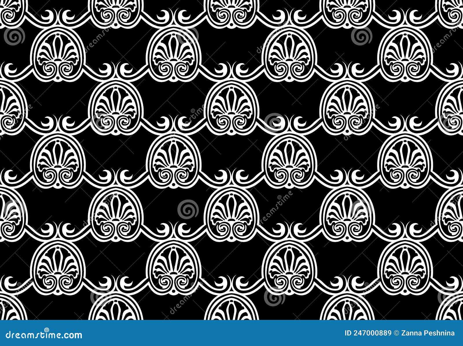 Greek Decorative Element Flower Lotus Pattern, Greek Shape Seamless ...