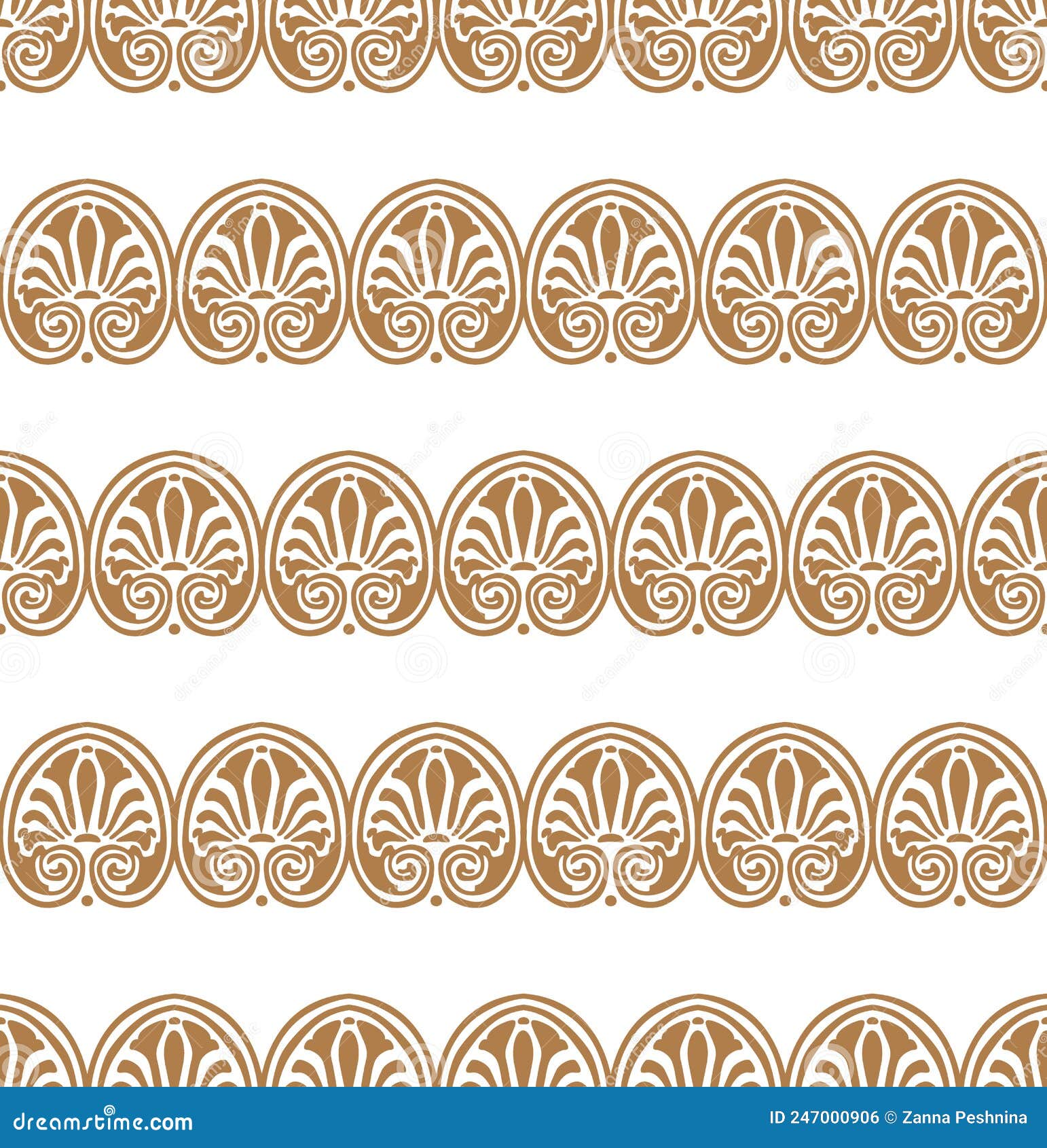 Greek Decorative Element Flower Lotus Pattern, Greek Shape Seamless ...