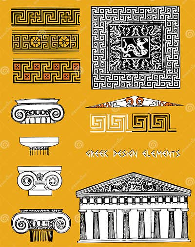 Greek design elements stock vector. Illustration of decorative - 4002770