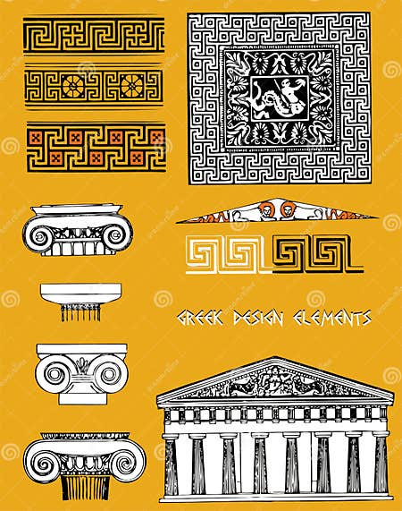 Greek design elements stock vector. Illustration of decorative - 4002770