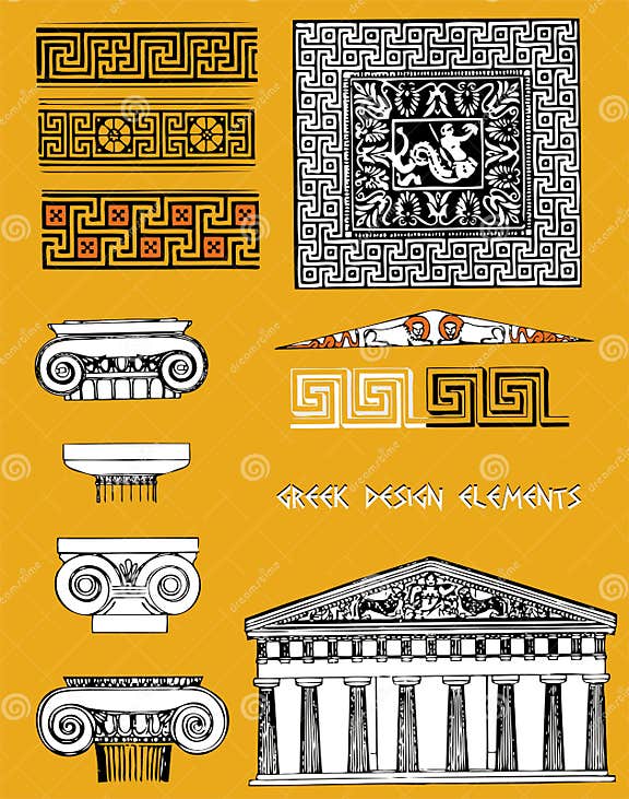 Greek design elements stock vector. Illustration of decorative - 4002770