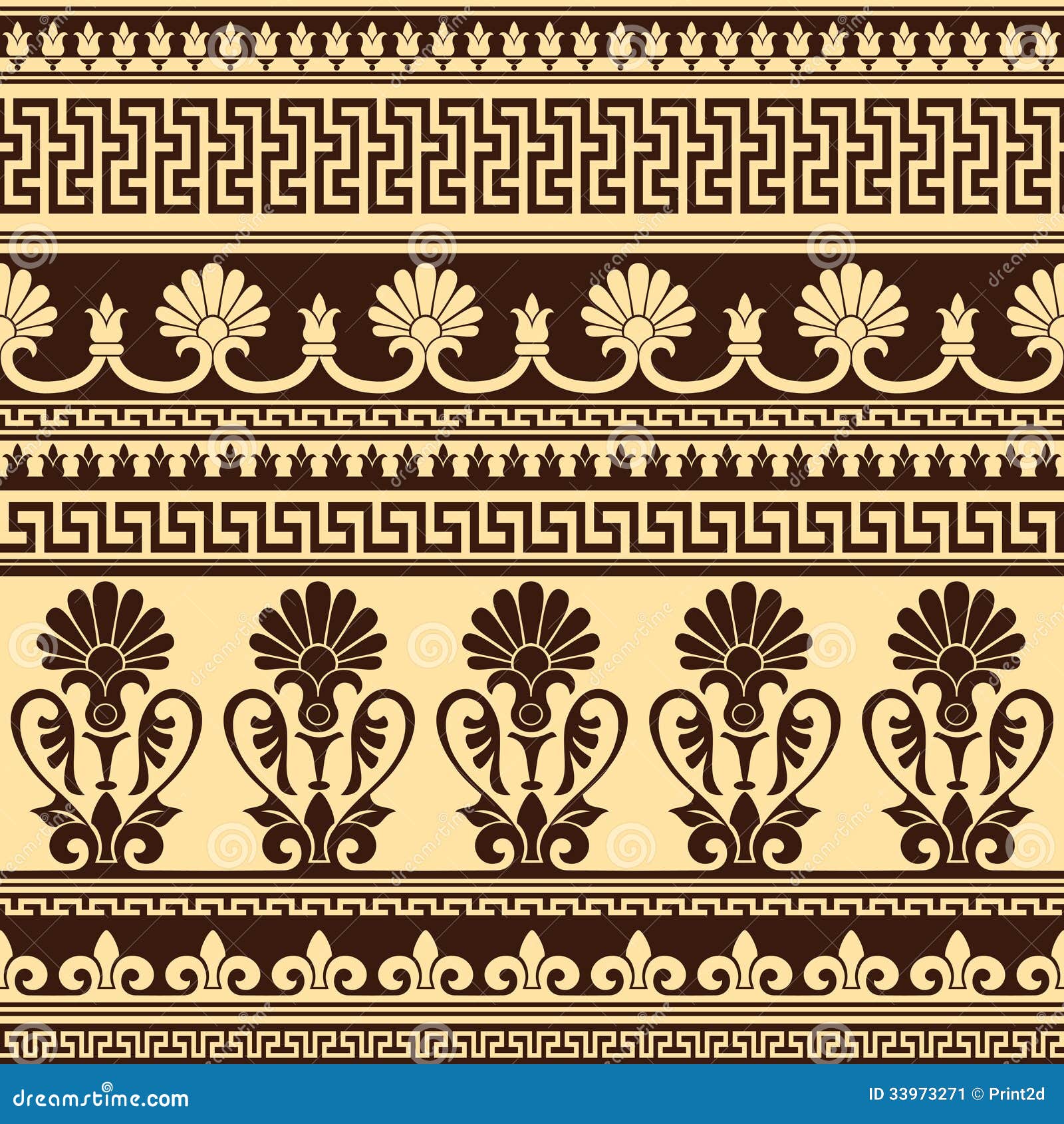Greek Key Design. Seamless Greek Texture Pattern. Cartoon Vector ...