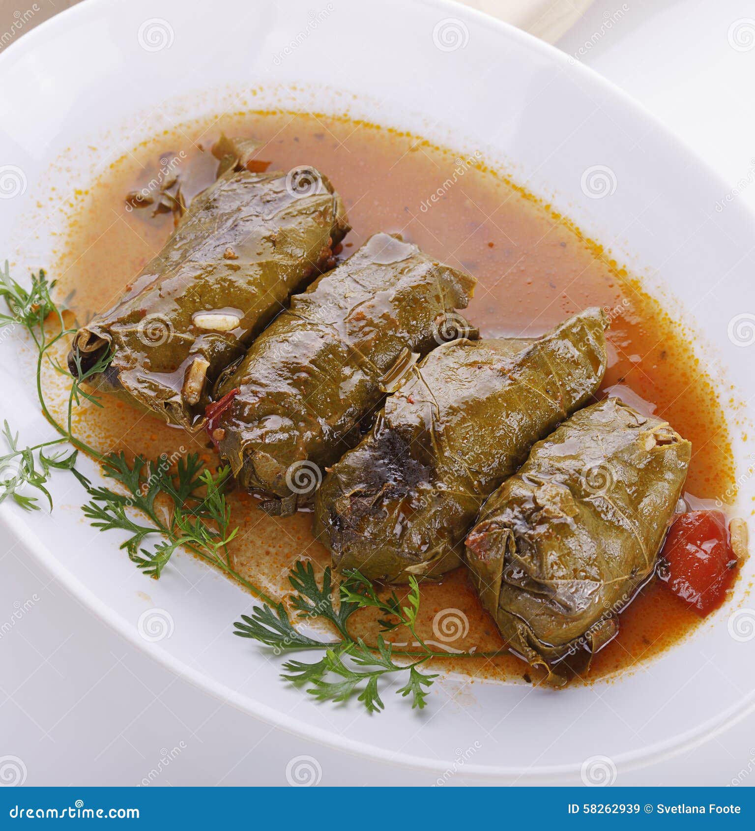 Greek Dolma stock image. Image of plate, ethnic, meal - 58262939