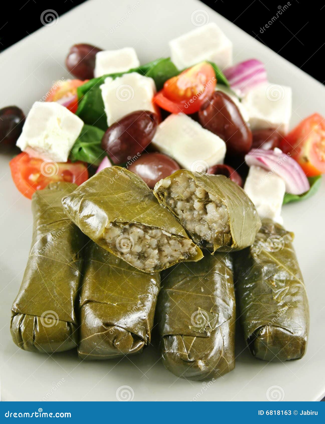 Greek Dolmades stock image. Image of meal, leaves, parcels - 6818163