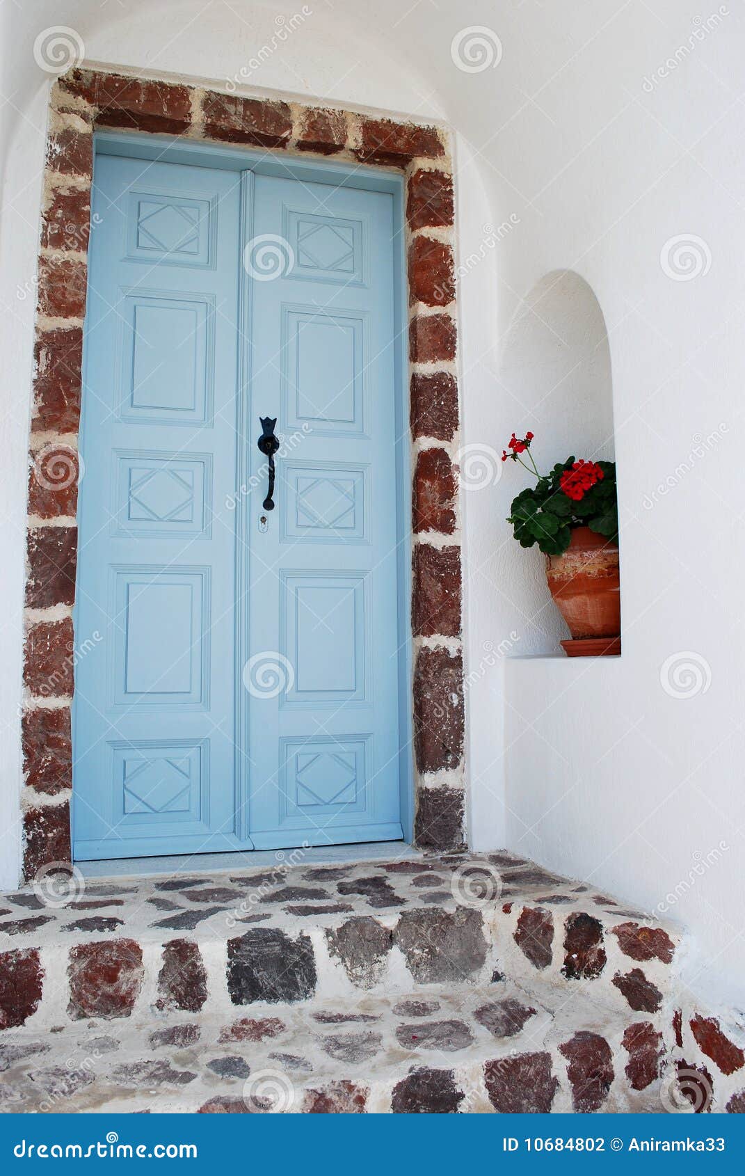 Greek door stock photo. Image of europe, typical, plant - 10684802