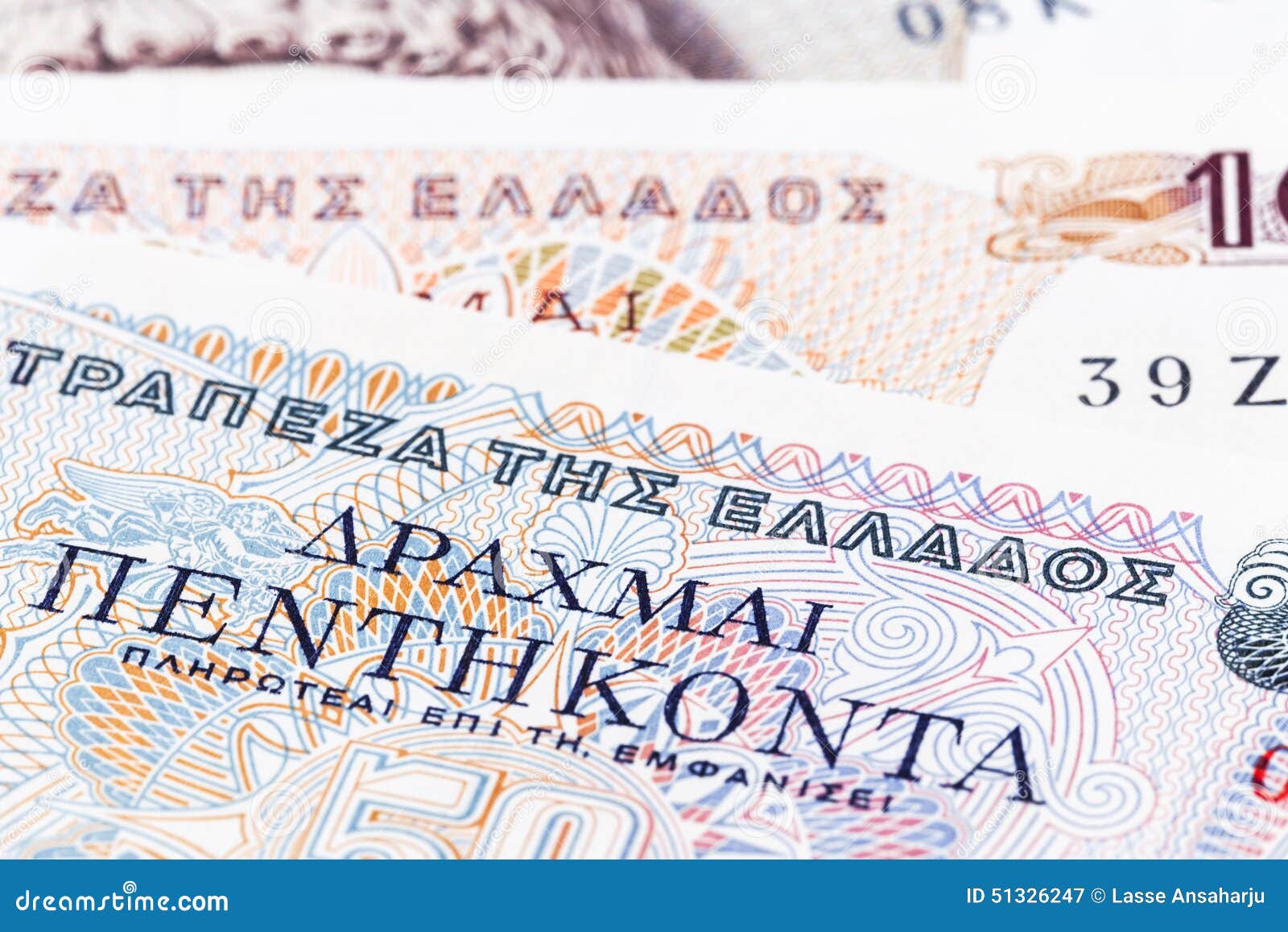 Greek Drachma stock image. Image of bill, money, note - 51326247