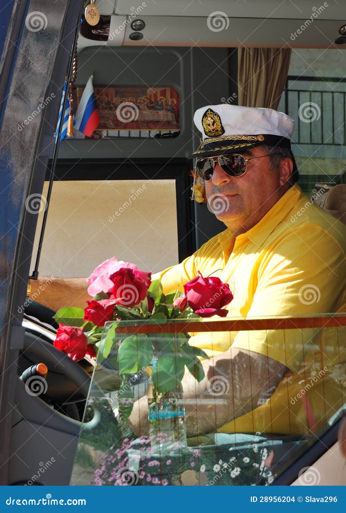 The Greek Driver of Modern Bus Editorial Stock Image - Image of travel ...