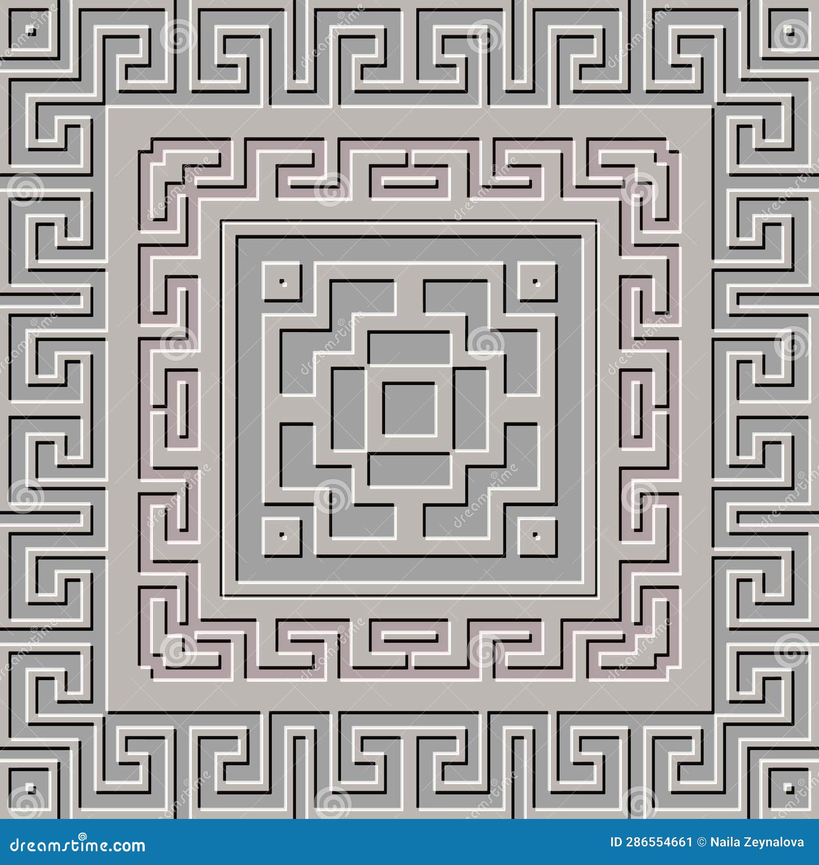 Greek Emboss 3d Square Frames Borders Seamless Pattern. Greek Embossed ...