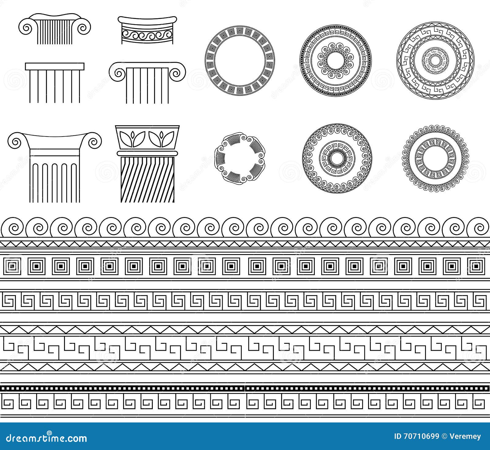 Greek Ethnic Collection Traditional Meander Borders, Frames and Columns ...