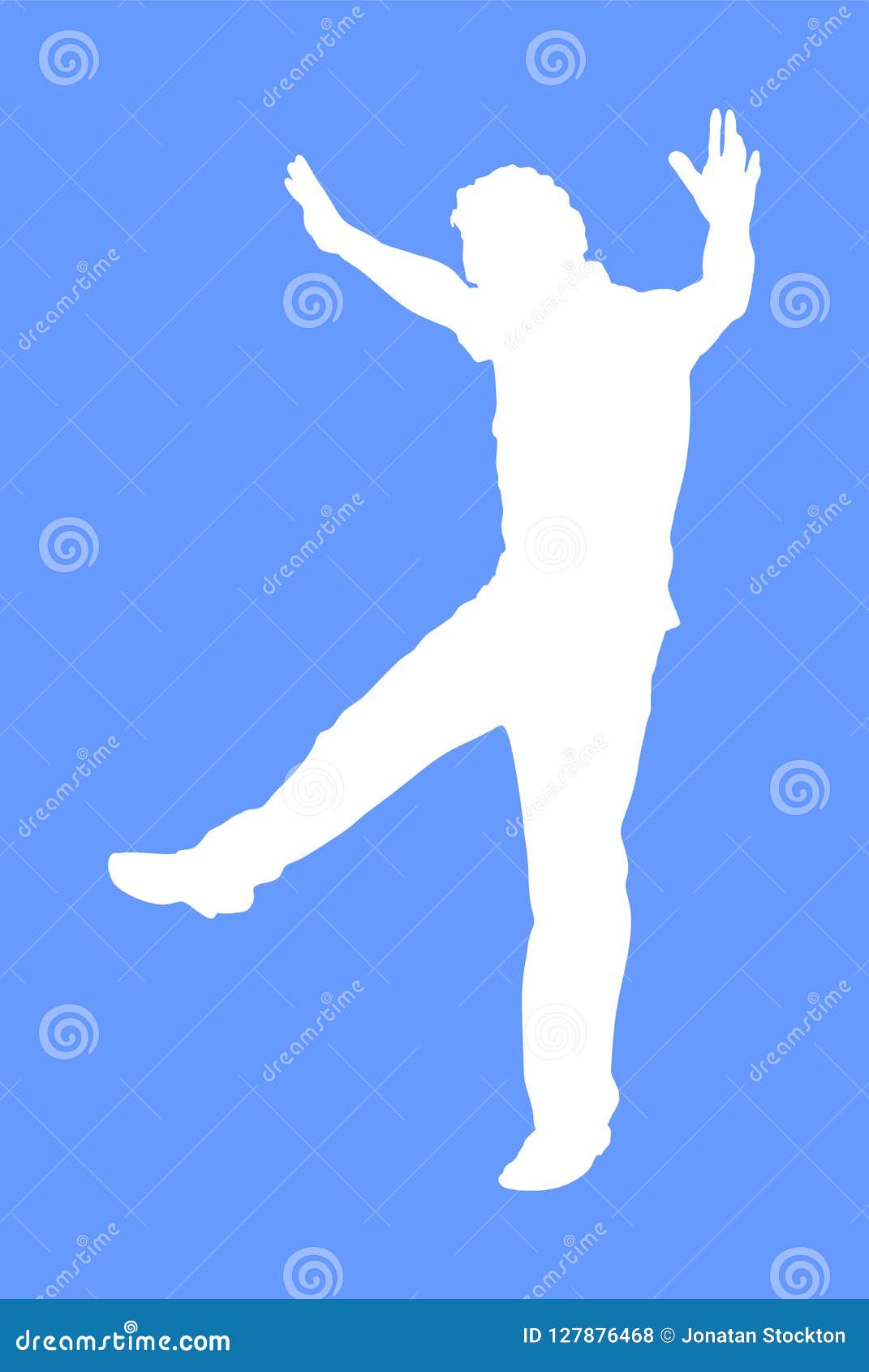 A Greek Evzone Dancer Vector Silhouette Isolated On Blue Background ...