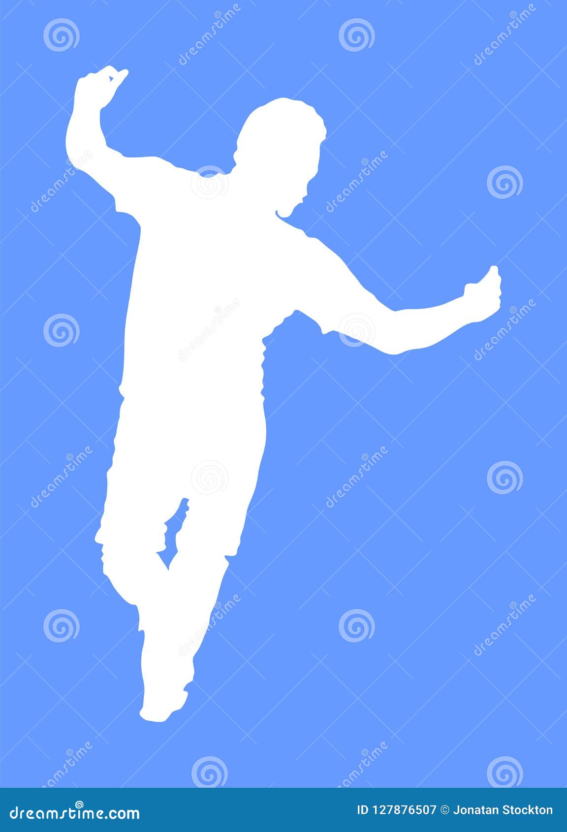 A Greek Evzone Dancer Vector Silhouette Isolated On Blue Background ...