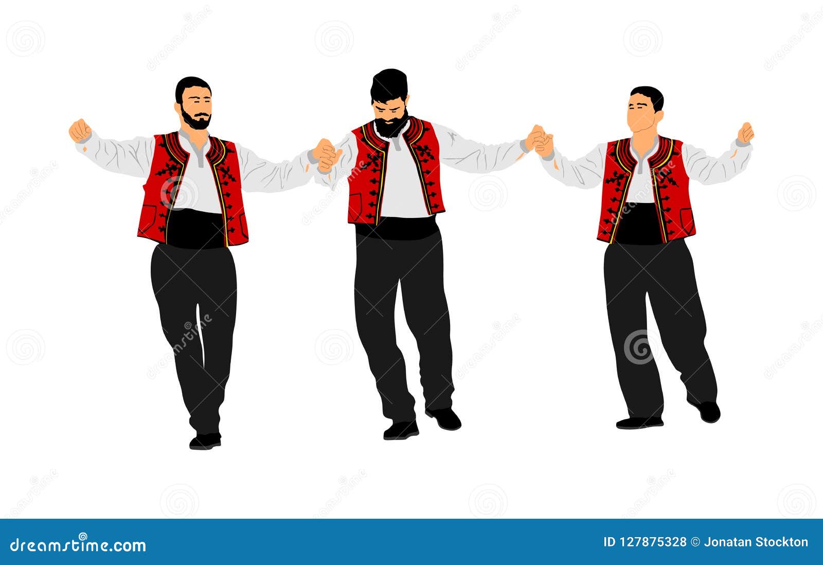 A Greek Evzone Dancing Vector Isolated On White Background. Traditional ...