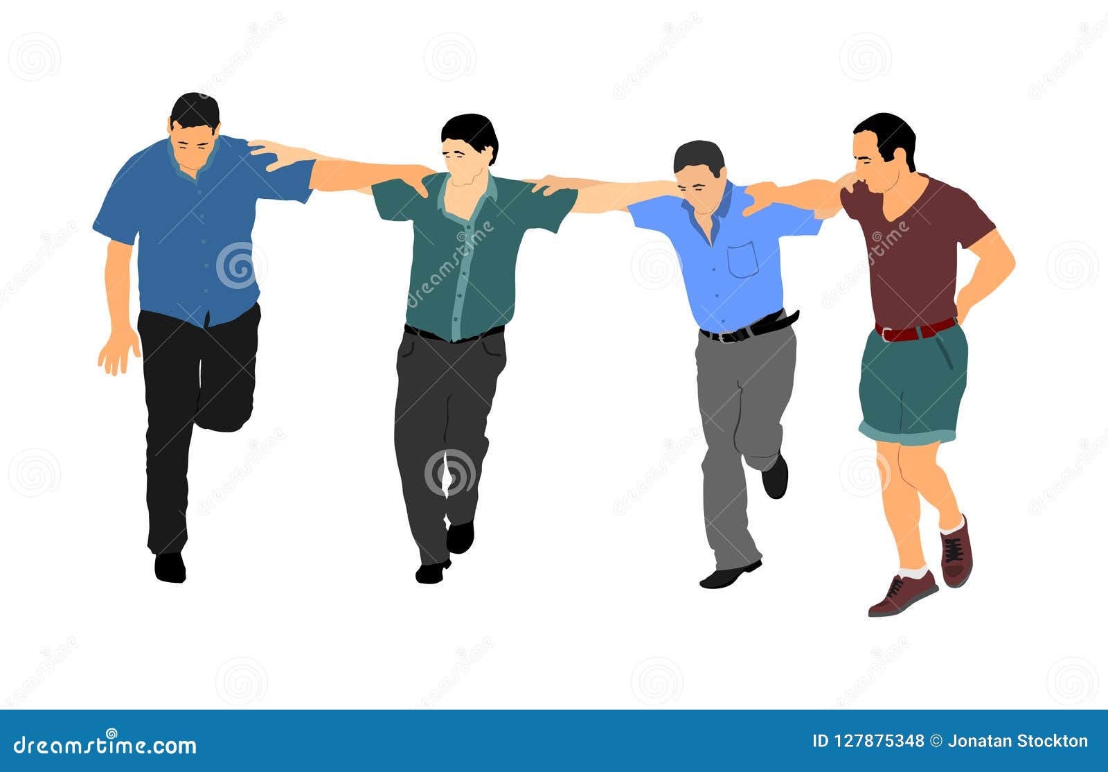 A Greek Evzone Dancing Group Vector Isolated On White Background ...