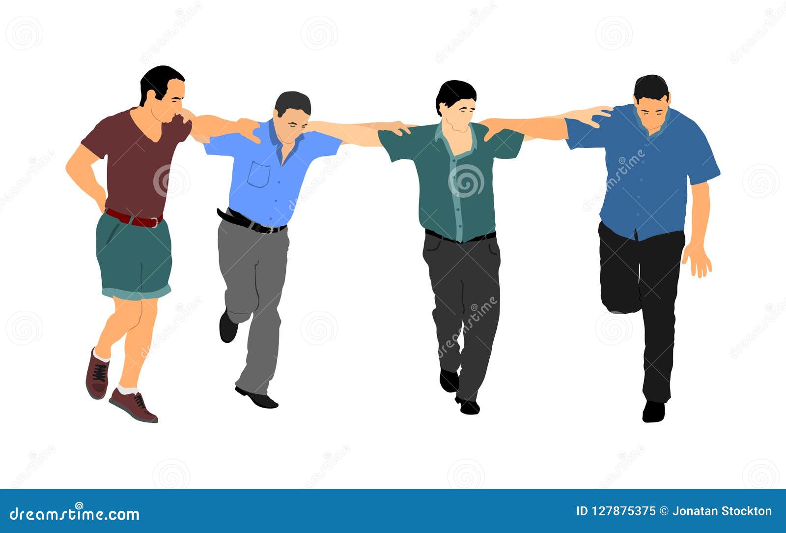 A Greek Evzone Dancing Group Vector Isolated On White Background ...