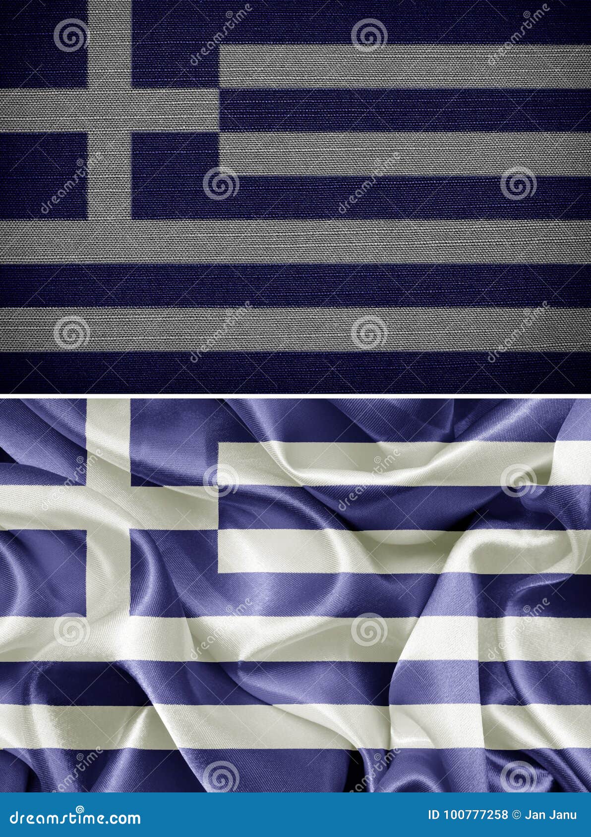 Greek fabric flags stock photo. Image of pattern, cotton - 100777258
