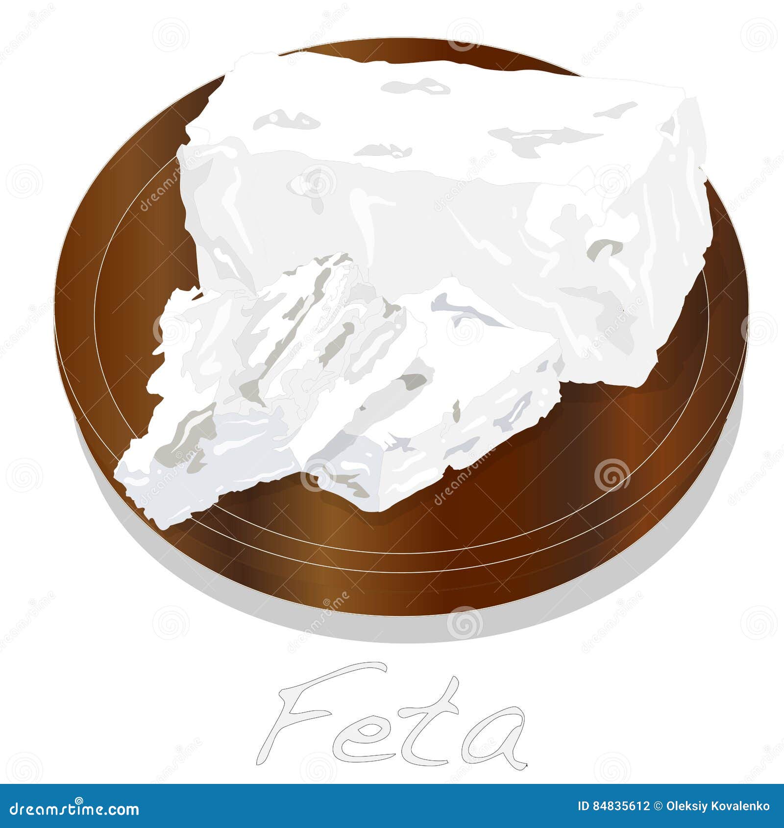 Greek Feta Cheese Block Isolated Stock Vector - Illustration of organic ...