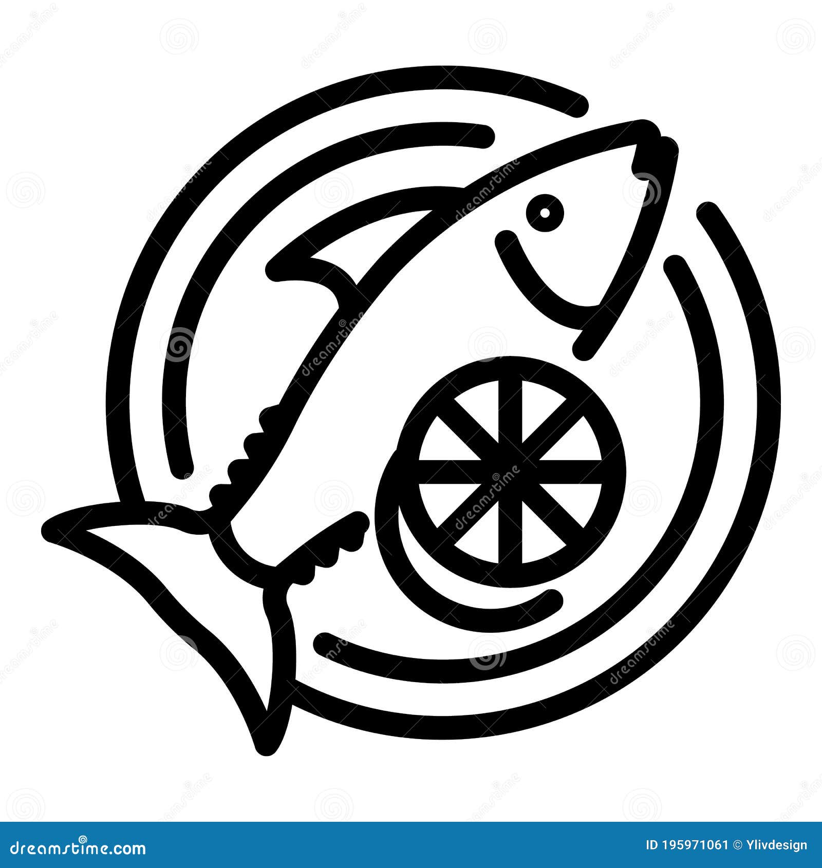 Greek Fish Dish Icon, Outline Style Stock Vector - Illustration of meat ...