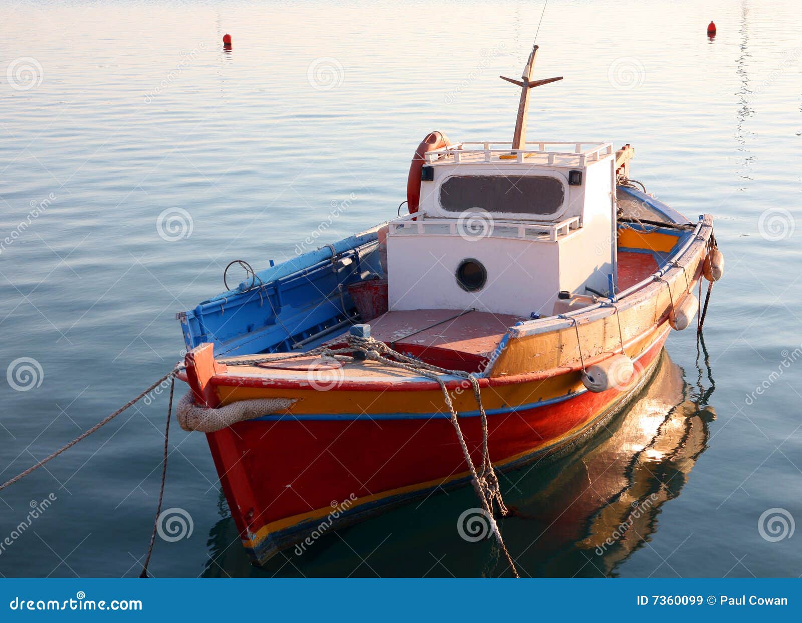 Greek fishing dinghy stock image. Image of crete, sustainable - 7360099