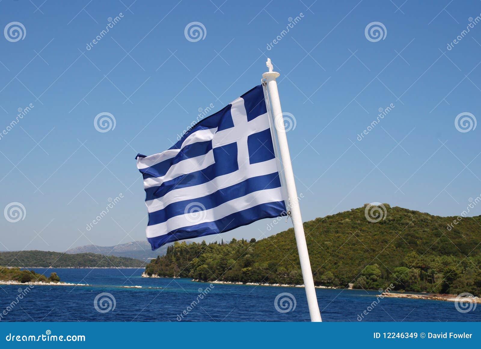 Greek flag stock image. Image of lefkada, island, greek - 12246349