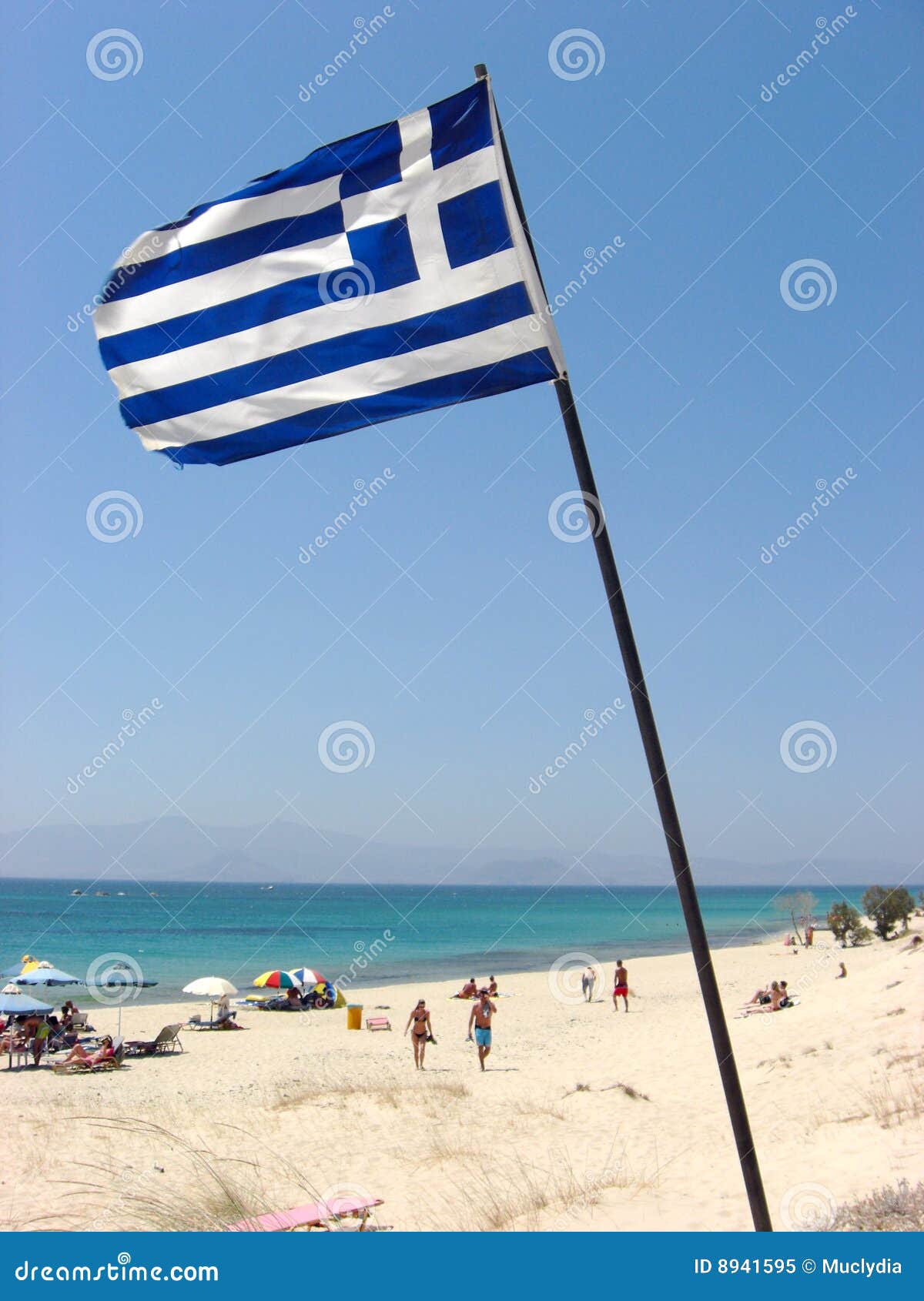 Greek Flag stock image. Image of greek, beach, blue, greece - 8941595