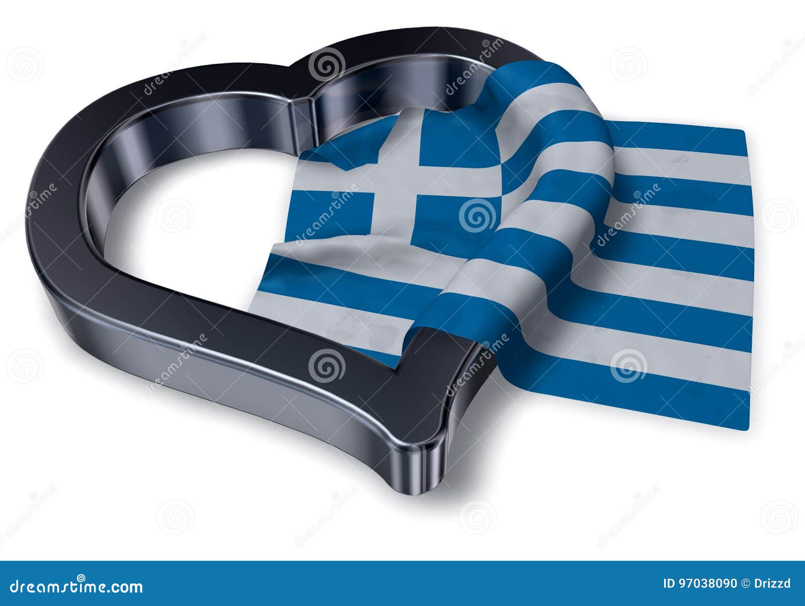 Greek Flag and Heart Symbol Stock Illustration - Illustration of europe ...