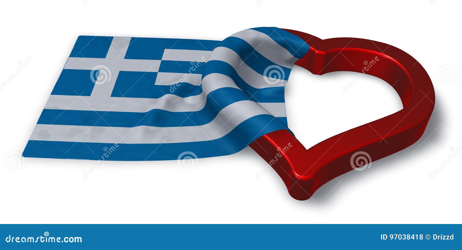 Greek Flag and Heart Symbol Stock Illustration - Illustration of ...