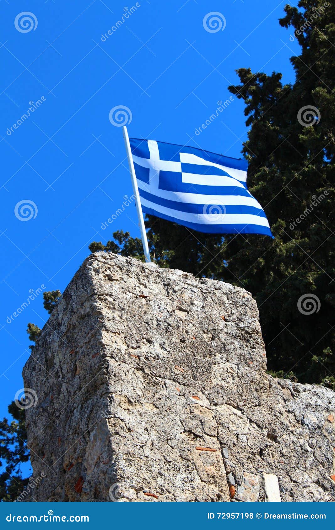 Greek Flag stock photo. Image of blue, rhodes, ontop - 72957198